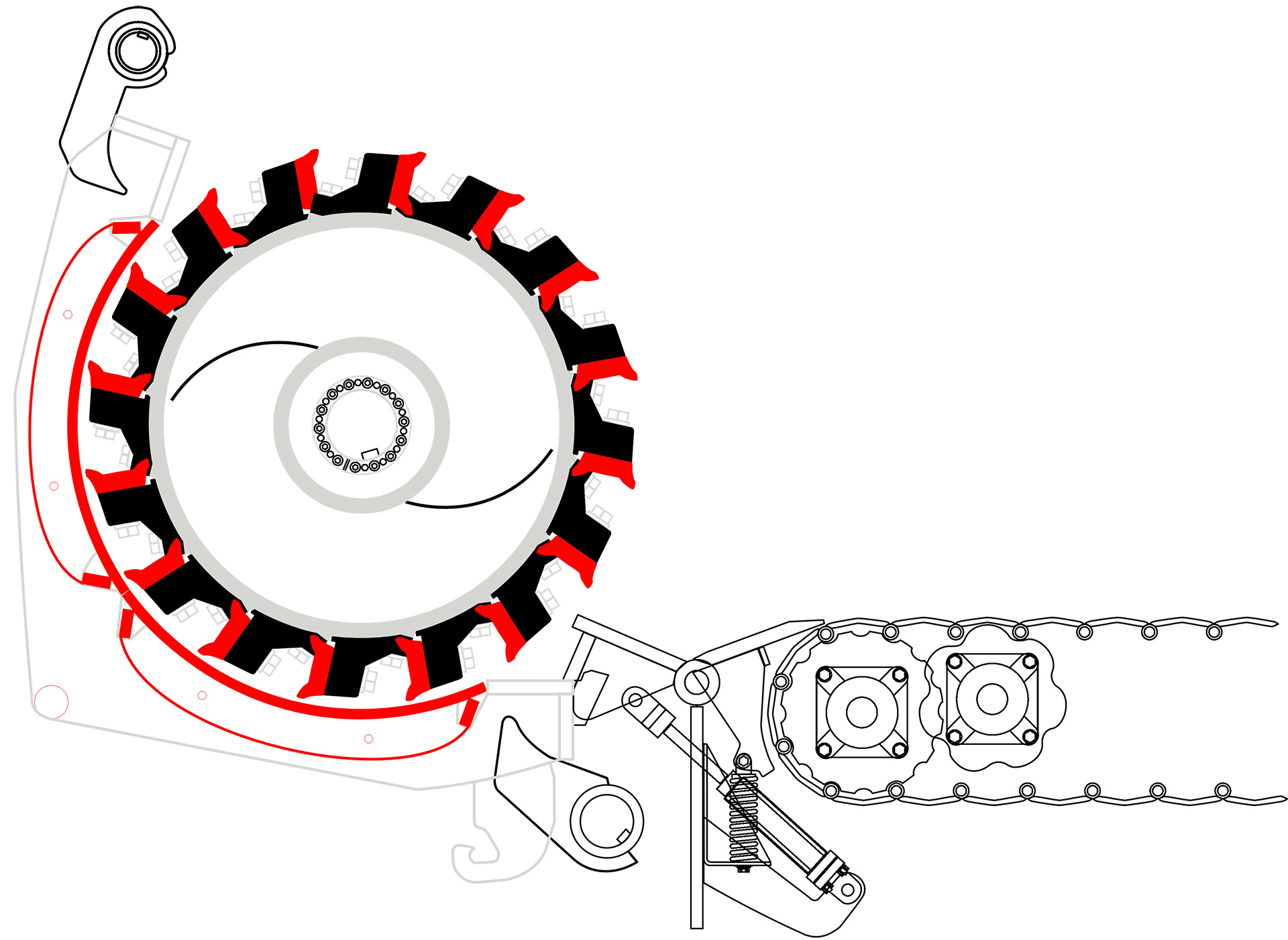 Horizontal Grinder Steel Slat Infeed Systems, Conveyers, Powerfeeds ...